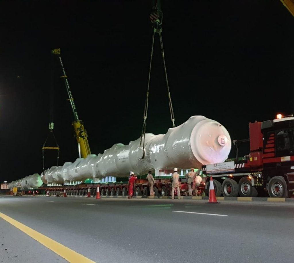 60 M LONG & 190 TONS DEMETHANIZER (2 NOS) TRANSPORTATION FROM FUJAIRAH ...
